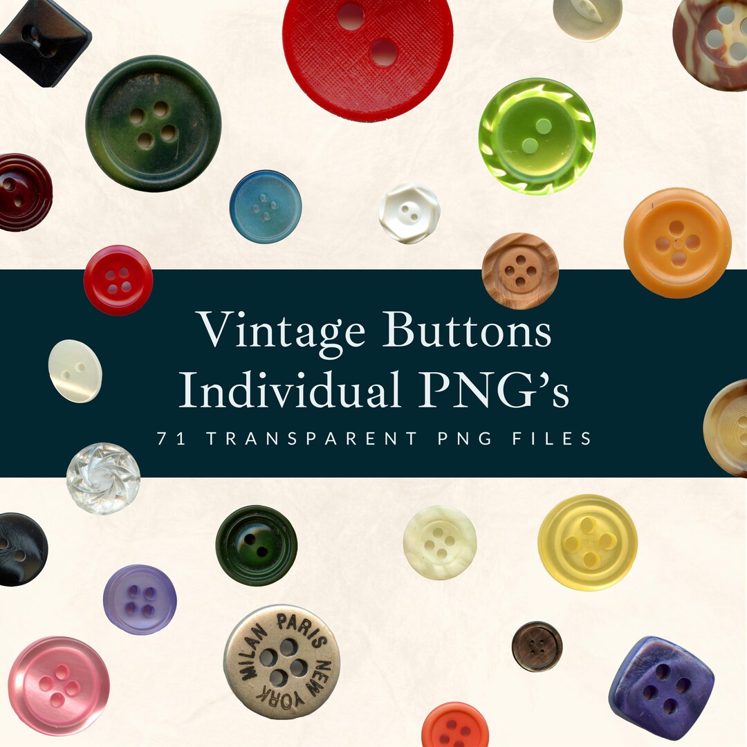 70+ Individual Vintage Button Png's | Craft / Scans / Files / Collage ...