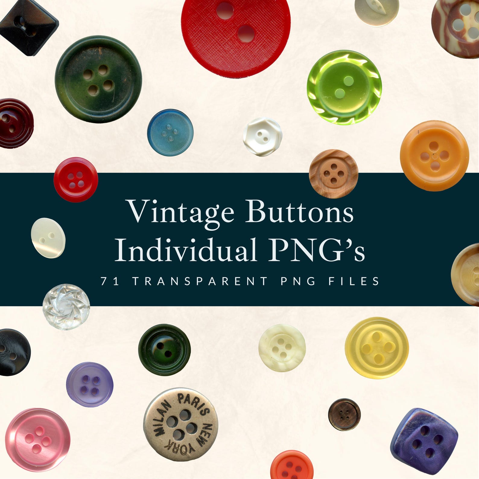 70+ Individual Vintage Button Png's | Craft / Scans / Files / Collage ...