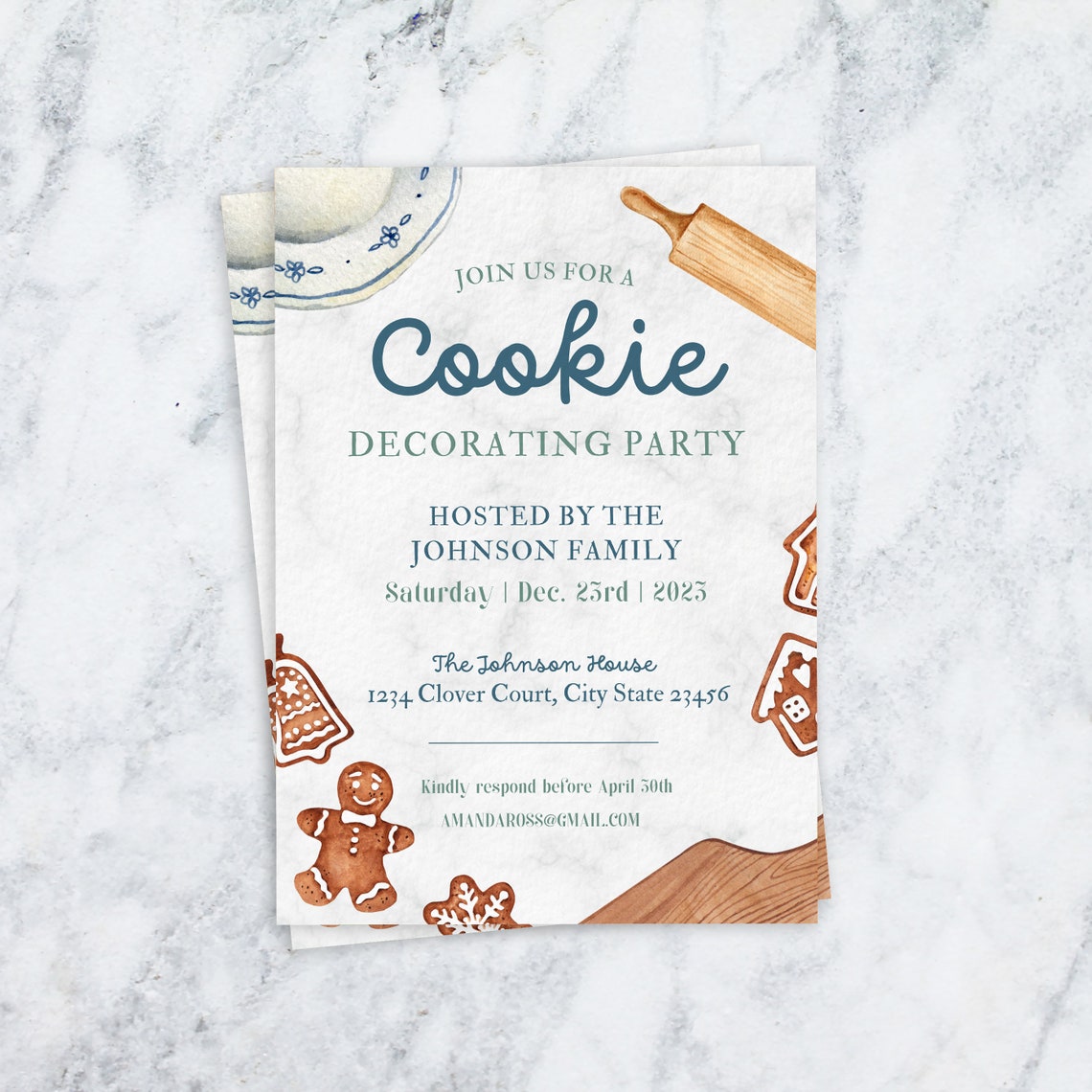 Cookie Decorating Party Invitation -digital File / Template / Download ...