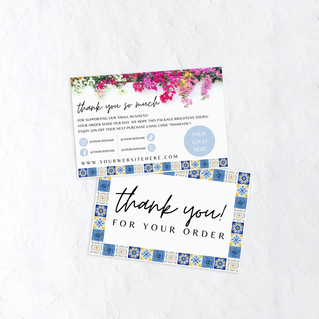 Mediterranean Thank You Postcard digital File / Template / - Etsy