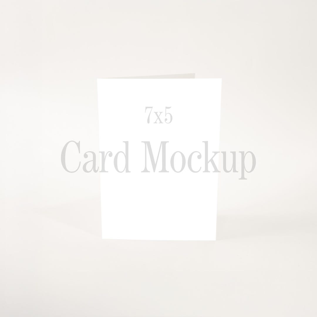 Minimal 5x7 Vertical Standing Folded Greeting Card Mockup | PSD ...