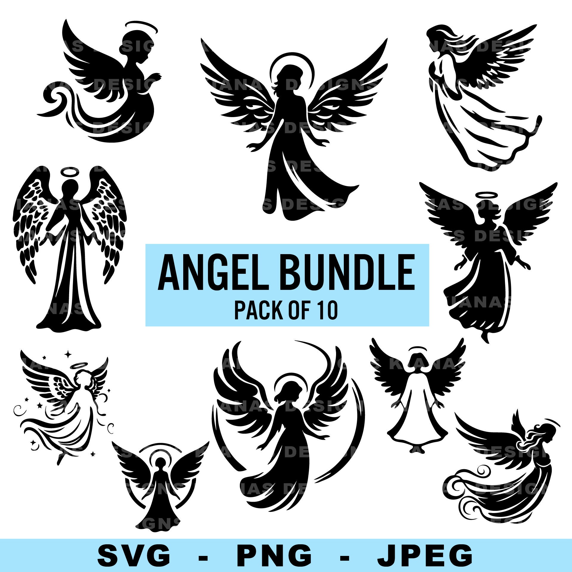 Angel File Bundle | Holy / Religion / Heaven / Clip Art / Vinyl ...