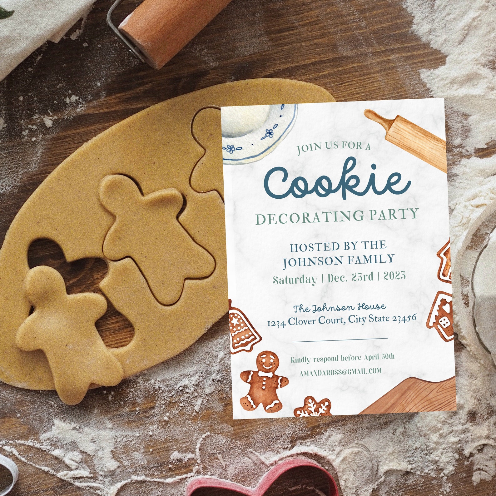 Cookie Decorating Party Invitation -digital File / Template / Download ...