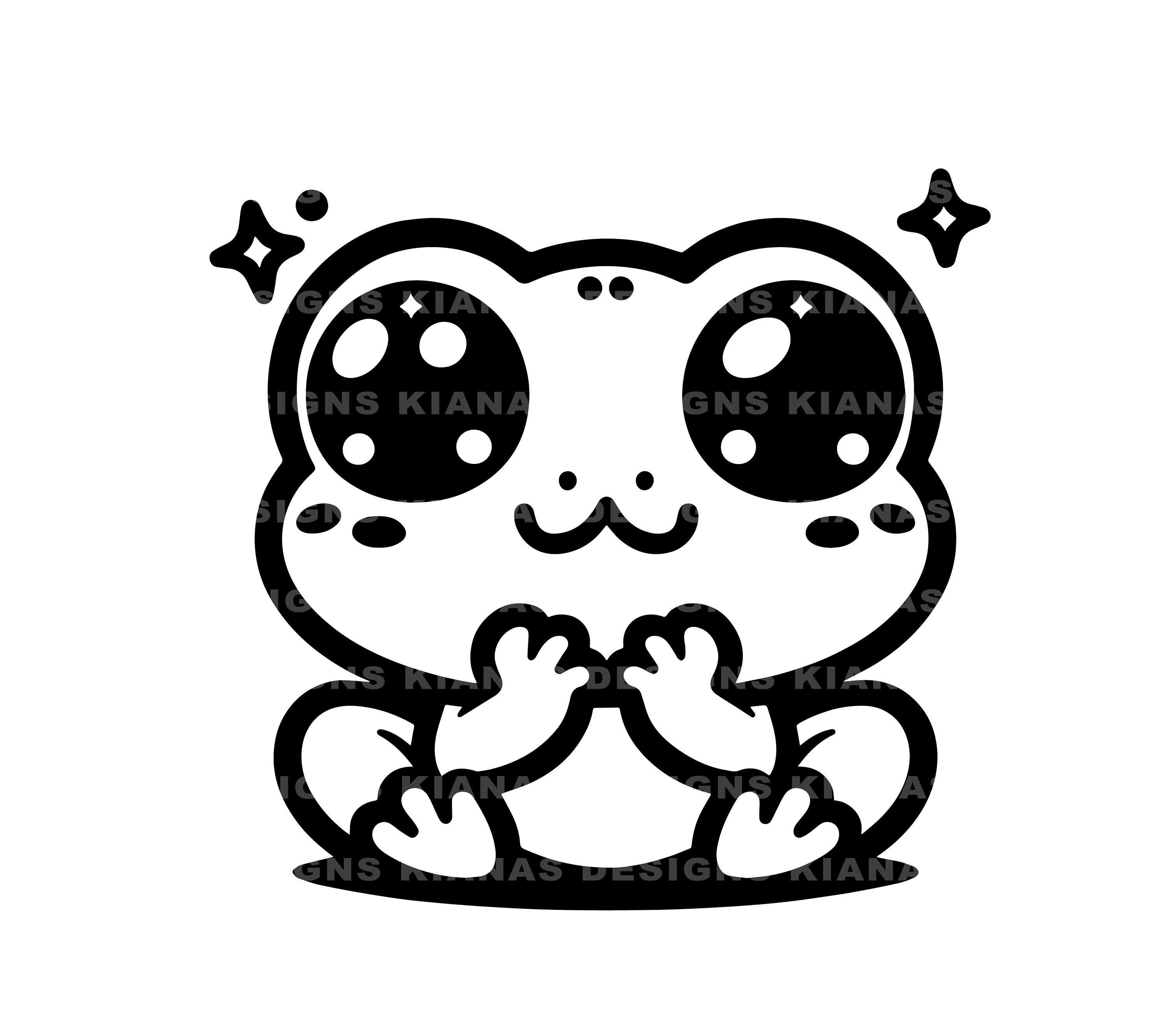 Cute Frog File | Kawaii / Happy Face / Digital / Clip Art / Vinyl ...