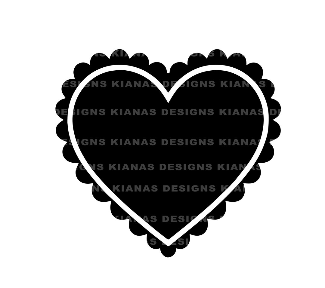Scalloped Heart File PNG | SVG JPEG / Valentines Day / Cut File / Diy ...