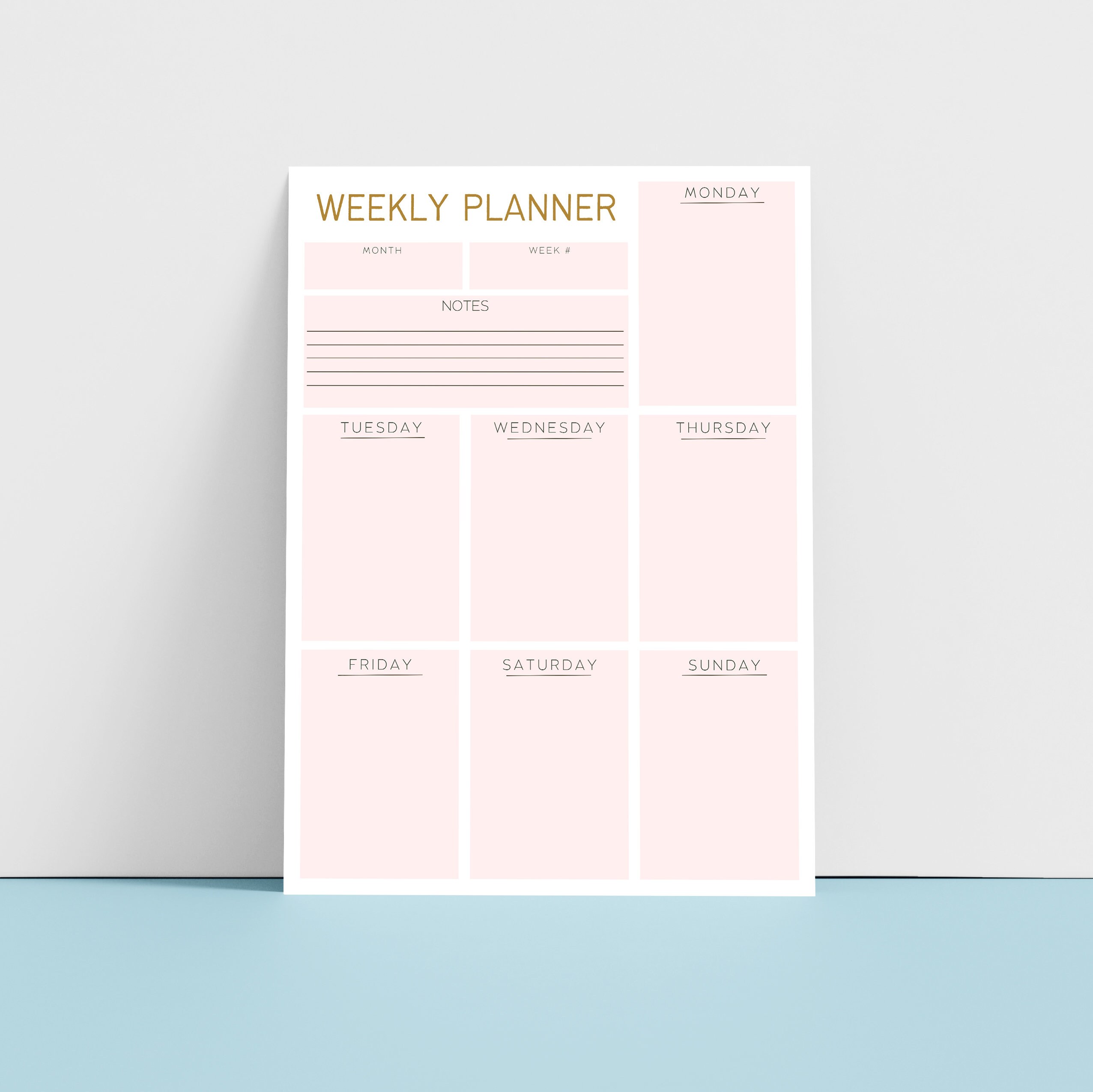 Weekly Planner - Digital Template Download - Printable / Customizable ...