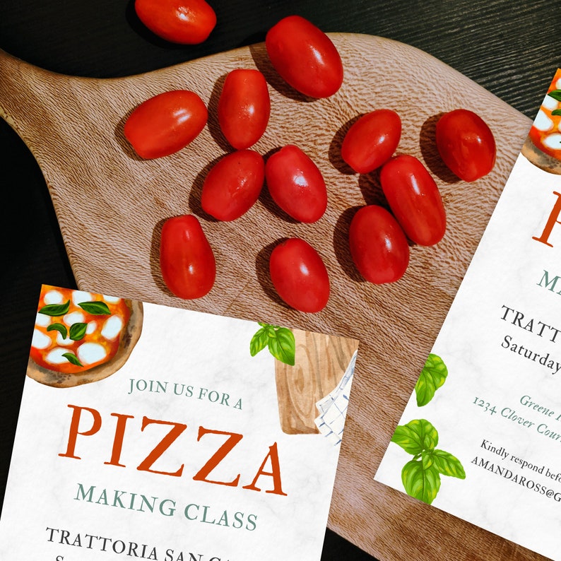 Pizza Making Class Invitation -digital File / Template / Download ...