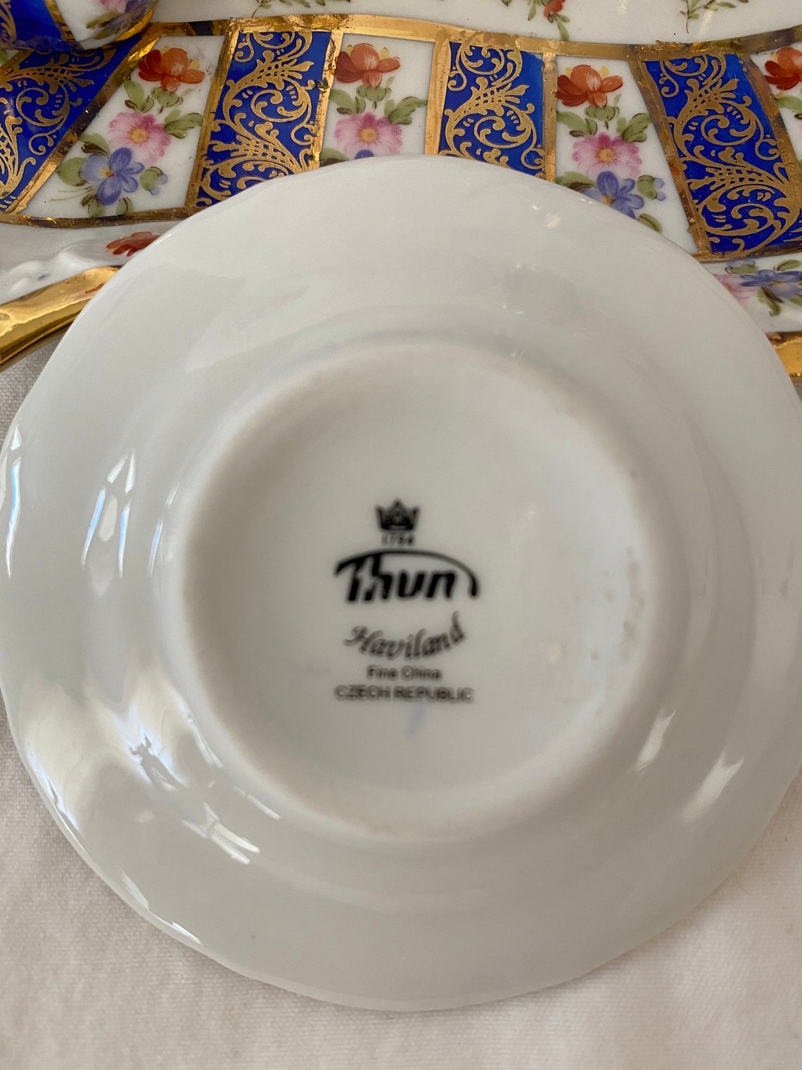 Vintage Children's Tea Set Czech Thun Haviland Fine China Blue With 24 ...