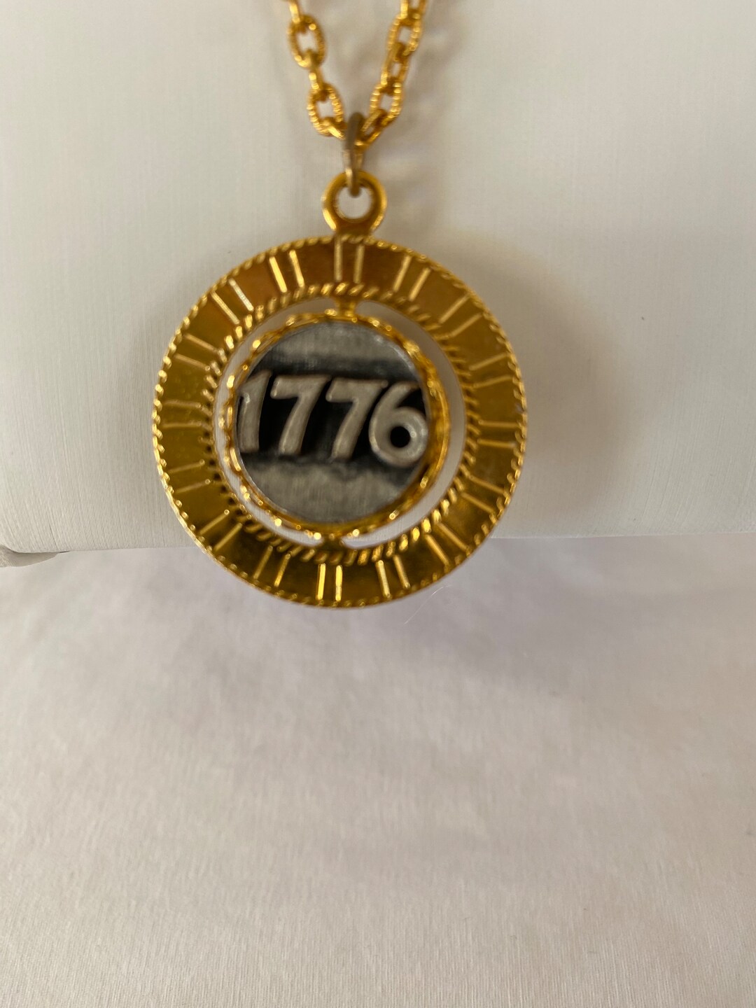 Vintage Bicentennial Rotating Liberty Bell to 1776 Pendant and Chain - Etsy
