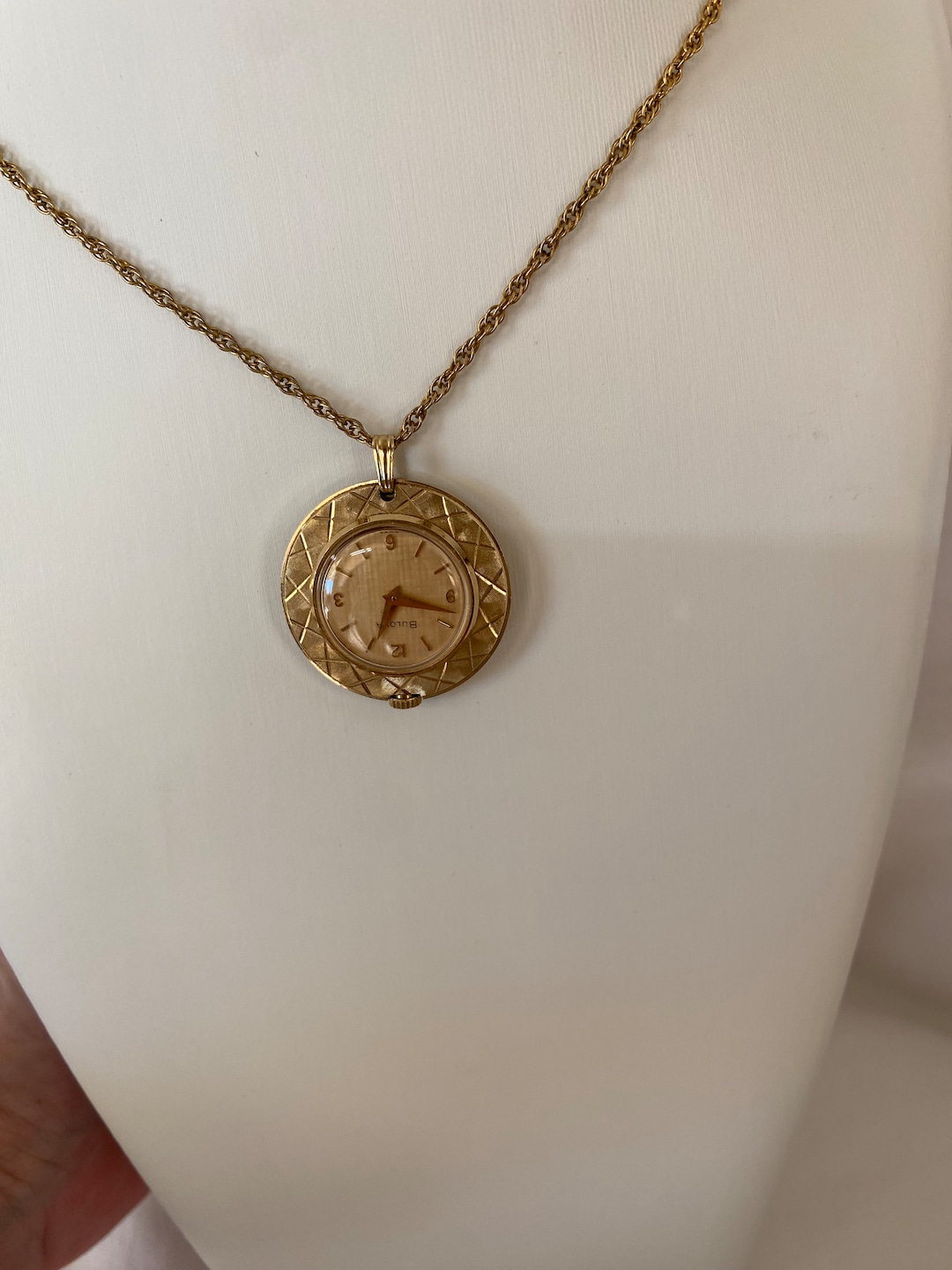 Vintage Bulova Pendant Watch With 12K Gold Chain - Etsy