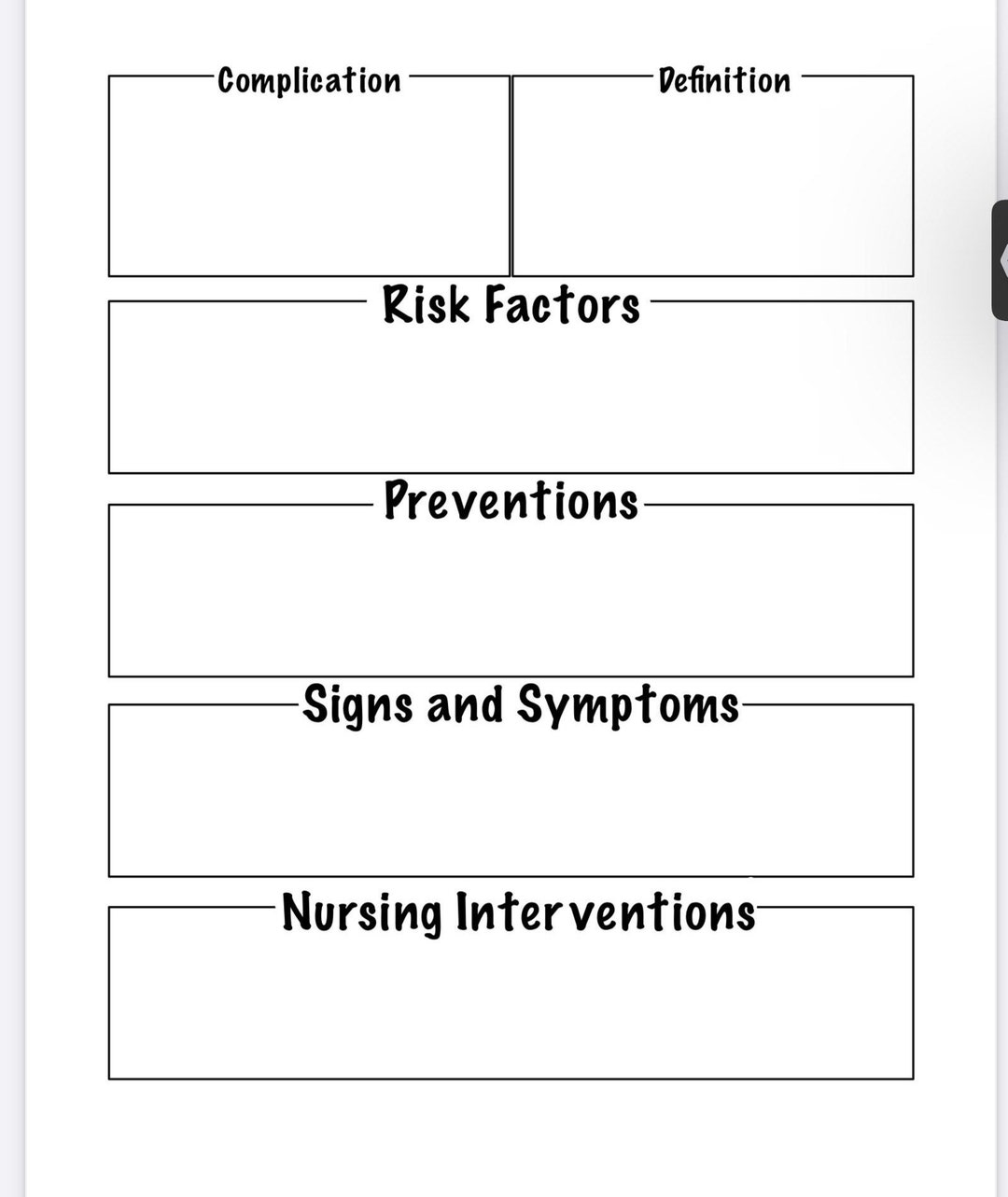 Complication Template - Etsy