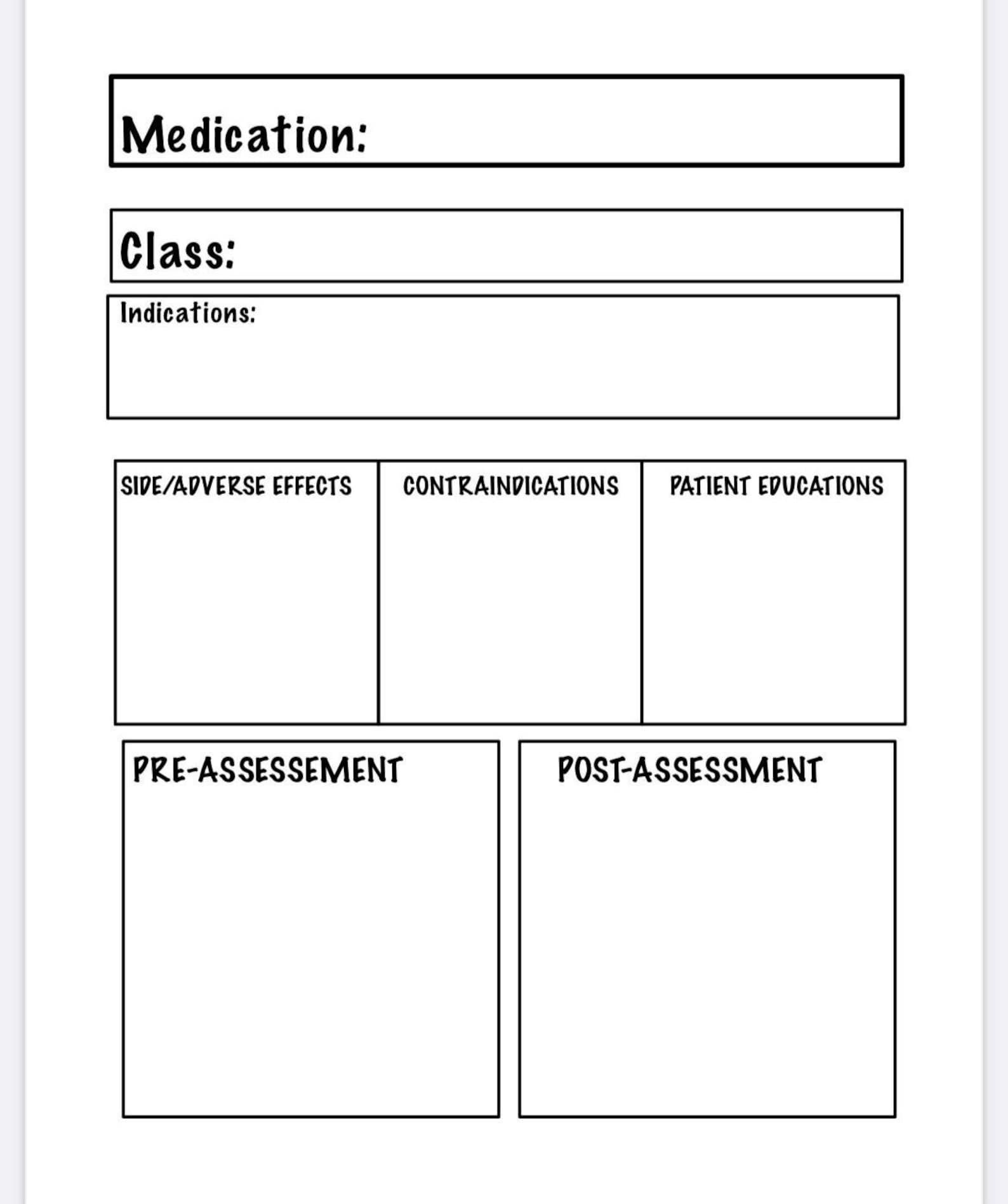 Nursing Medication Template - Etsy