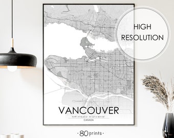 Vancouver City Map Printable, Street Map Art, Vancouver Map Print ...