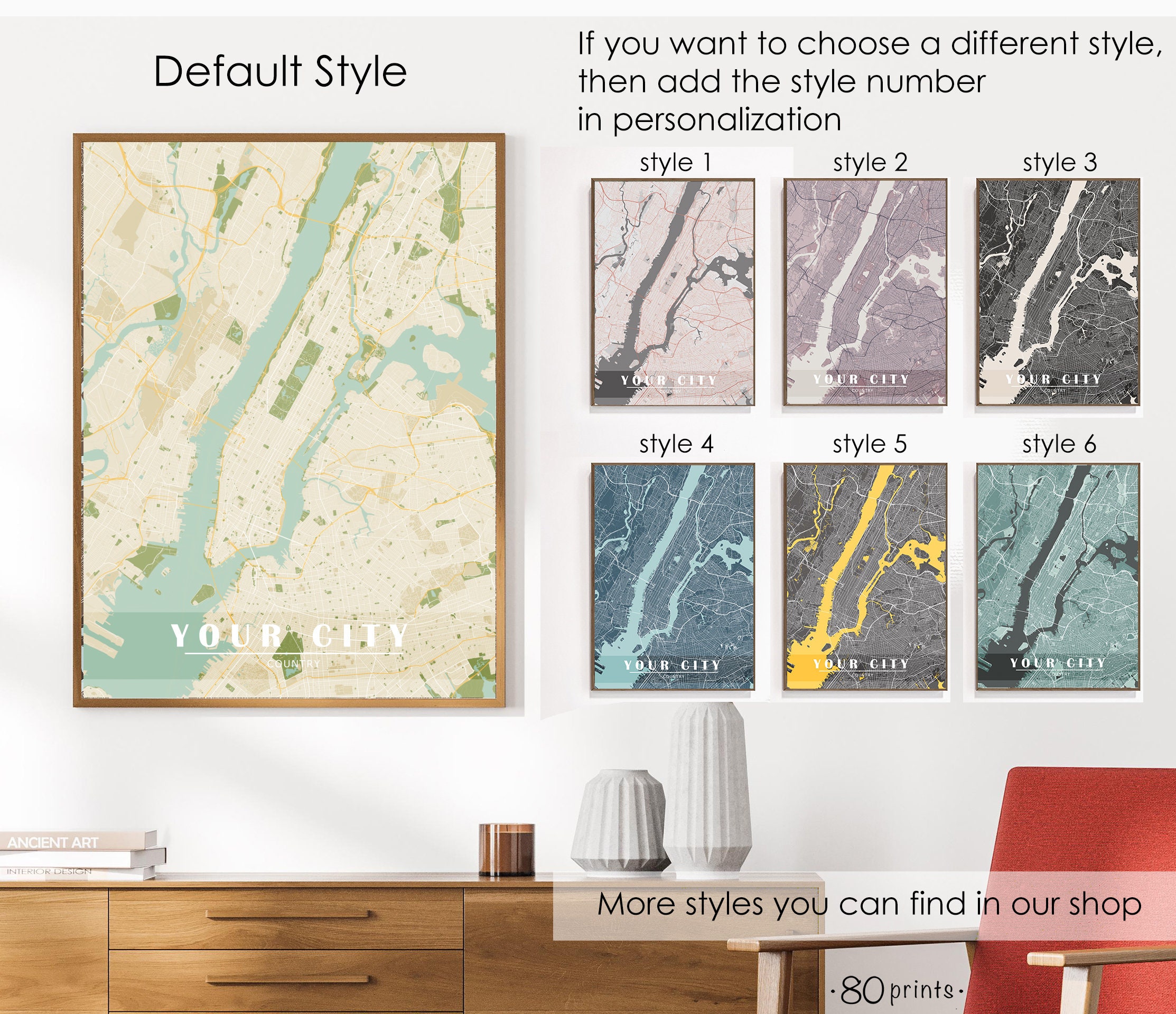 Custom City Map, Custom Map Print, Personalized Map, Hometown Map ...