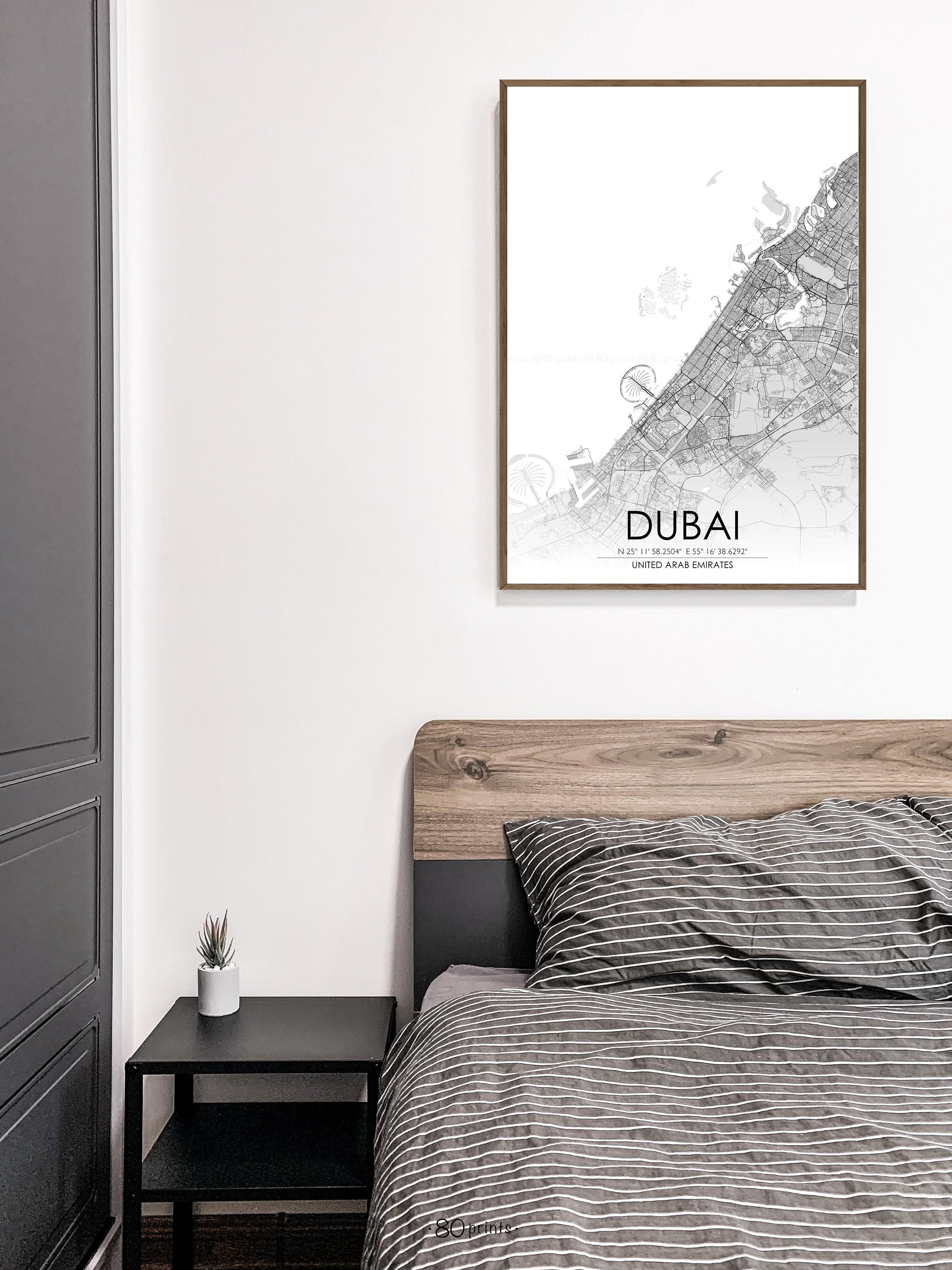 Dubai Map Wall Art, Dubai Wall Decor, Digital Printable Map ...