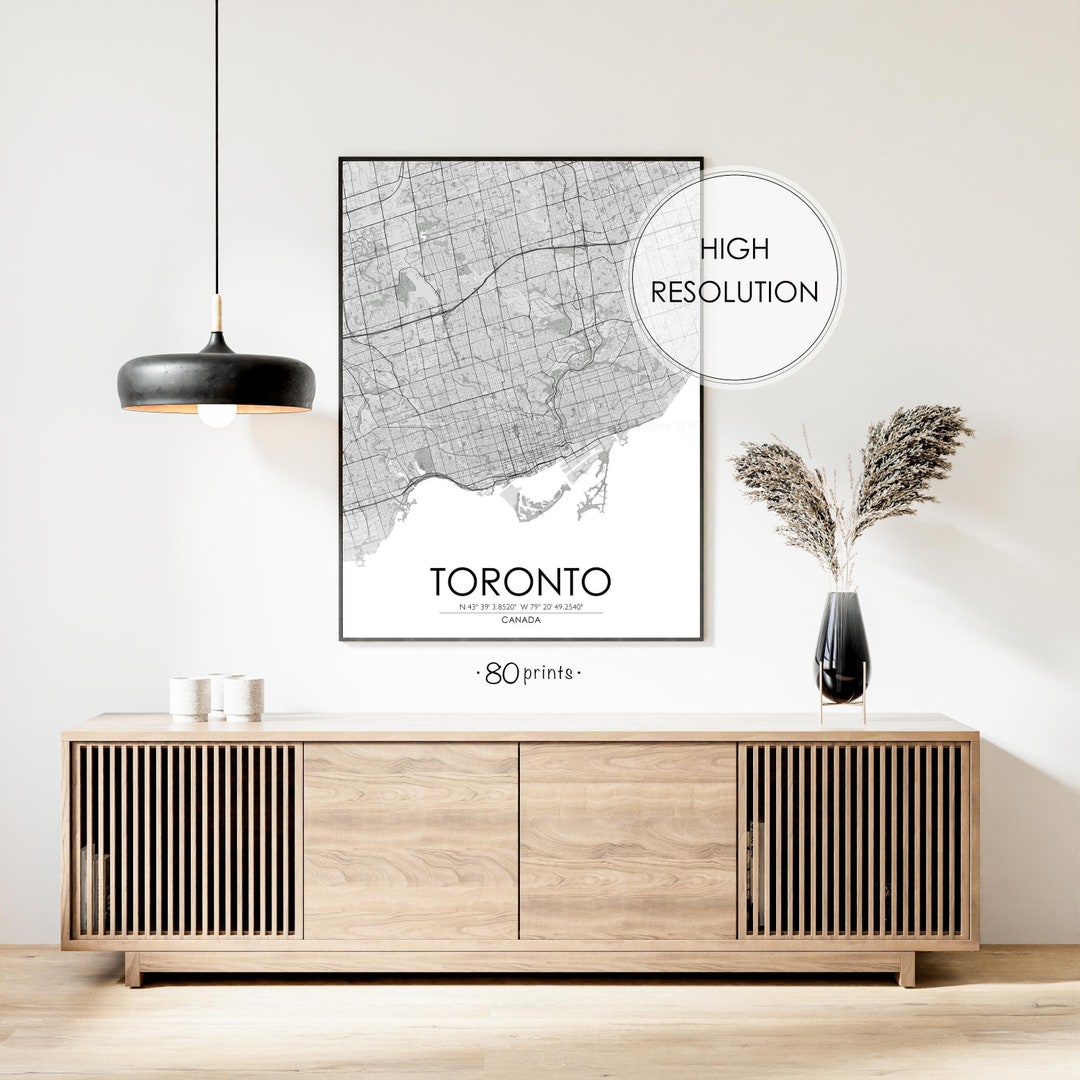 Toronto Map Print, Toronto Wall Art, Toronto Printable Map, Digital ...