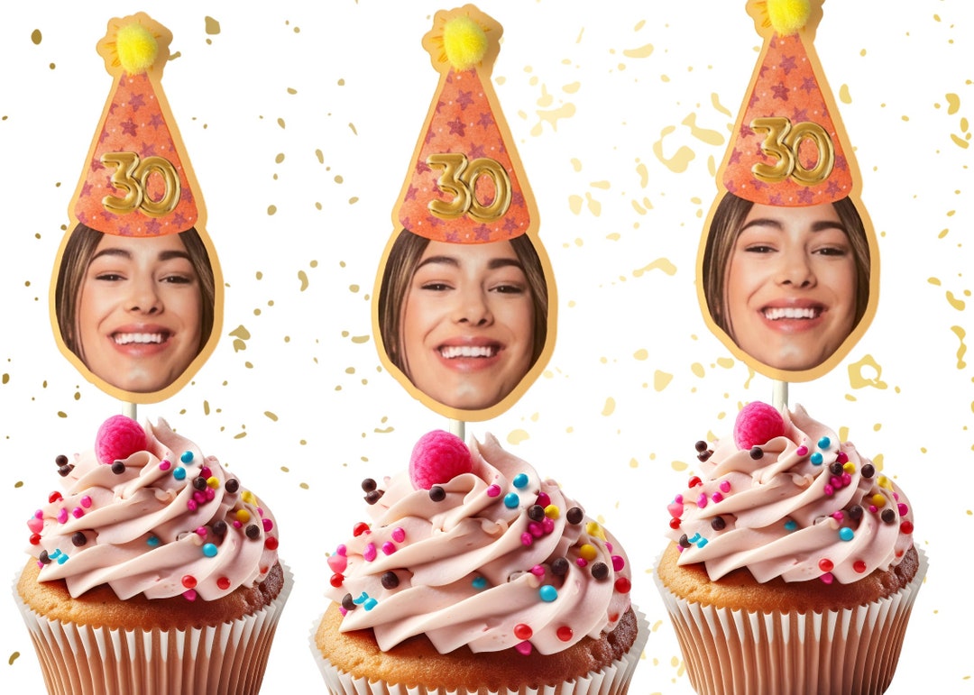 Custom Face Cupcake Toppers, Personalized Head Cupcake Topper, Cake ...