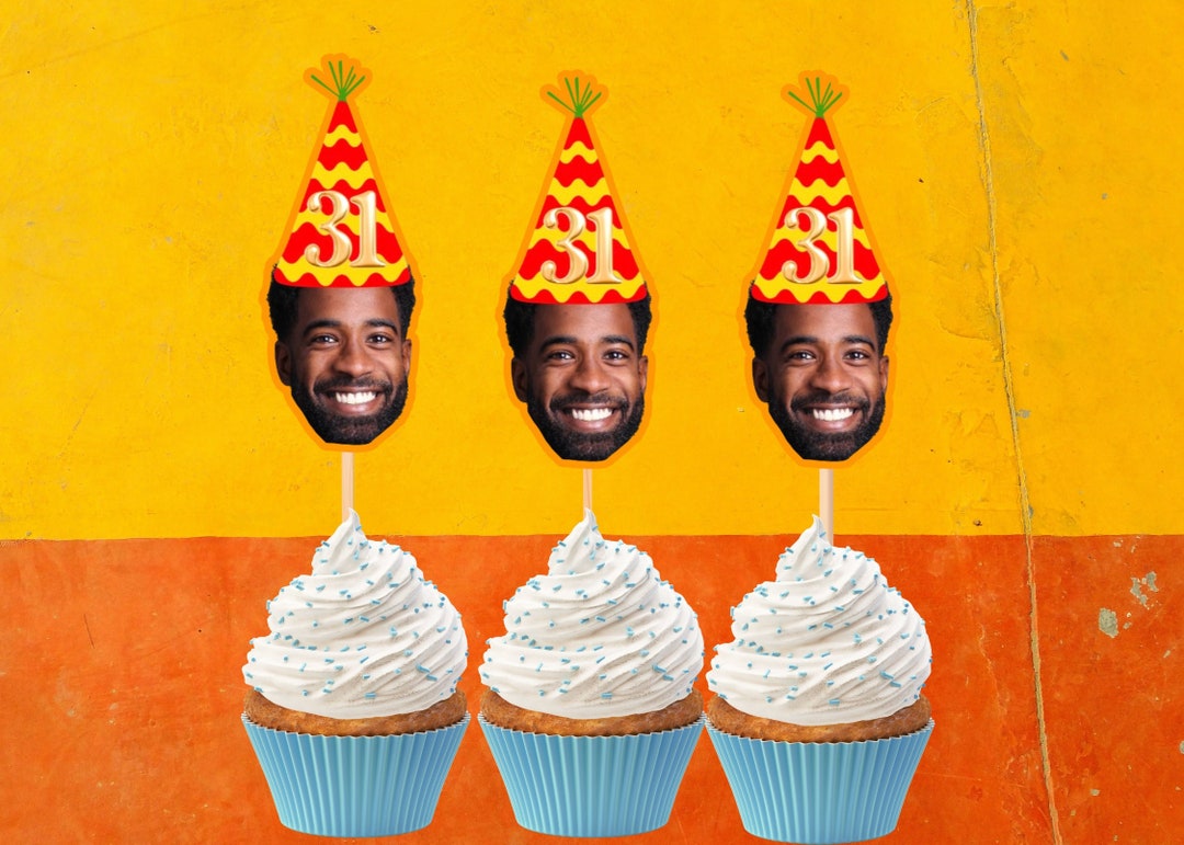 Custom Face Cupcake Toppers, Boyfriend Funny Party Personalized Head ...