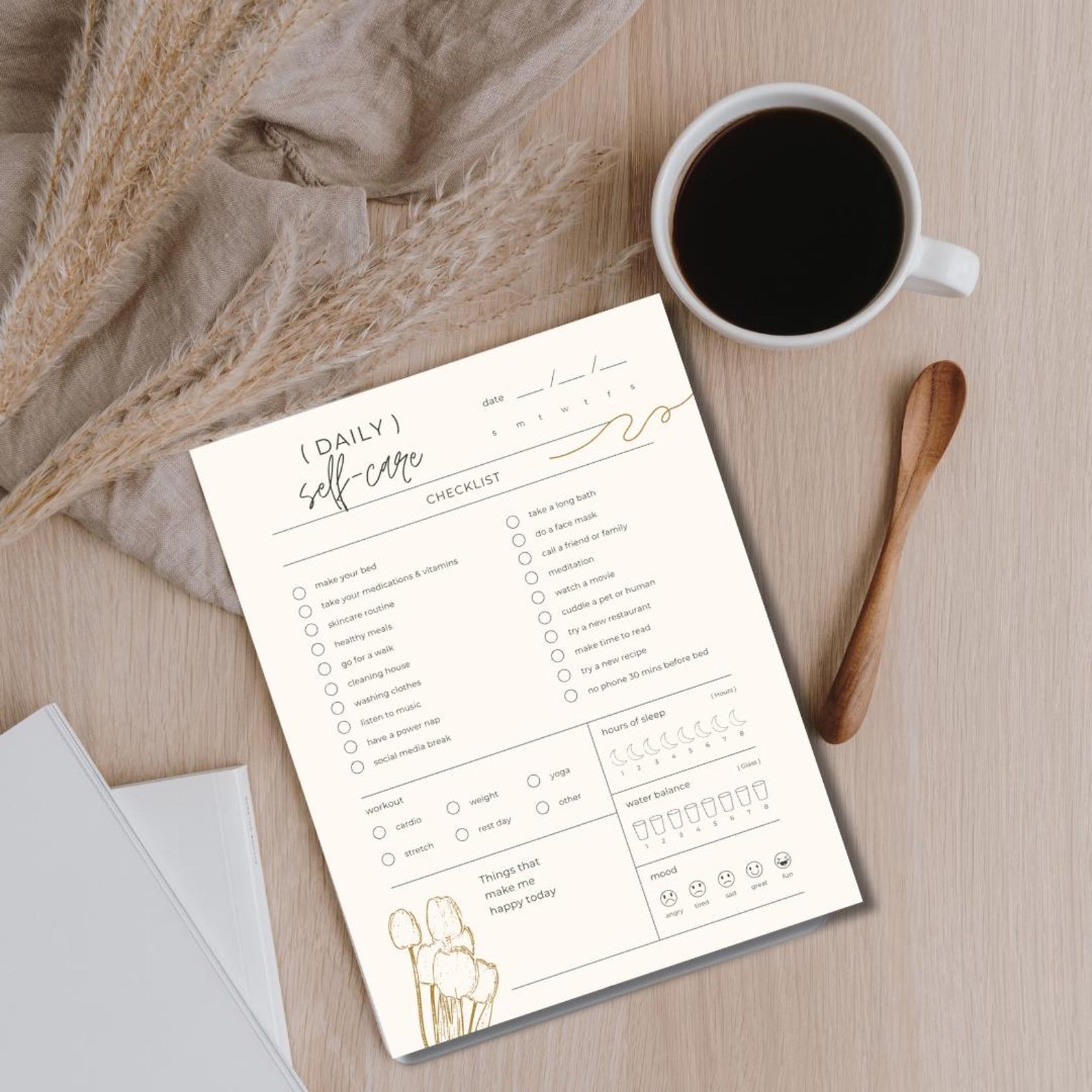 Daily Self-care Tracker | Printable Self-care Journal Template ...