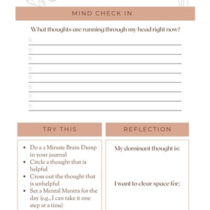 Mind Body Spirit Check-in: Daily Wellness Tracker (printable PDF) - Etsy