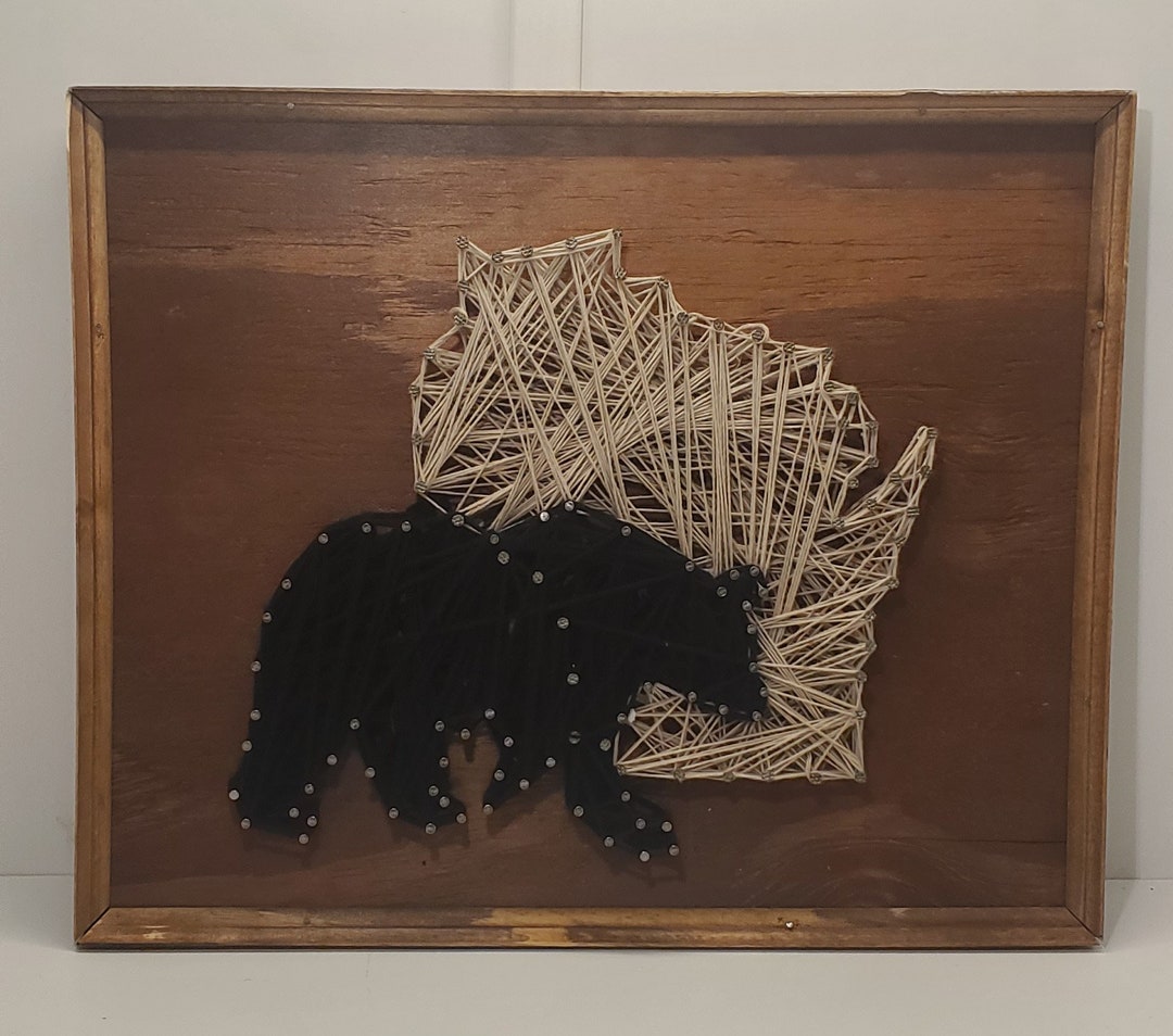 Wisconsin Bear String Art Custom 14"x17" - Etsy