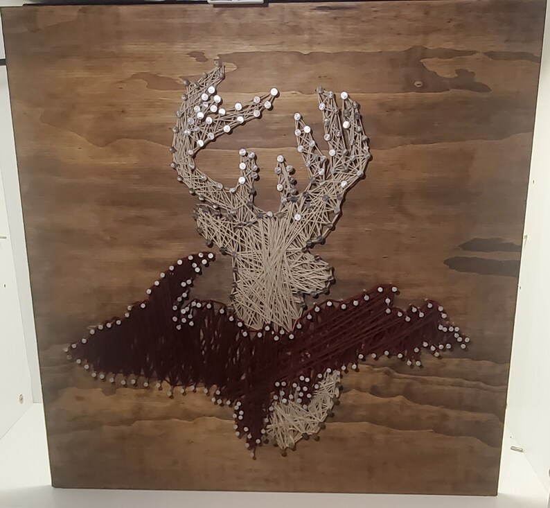 Upper Peninsula and Deer String Art Custom 24"x24" - Etsy