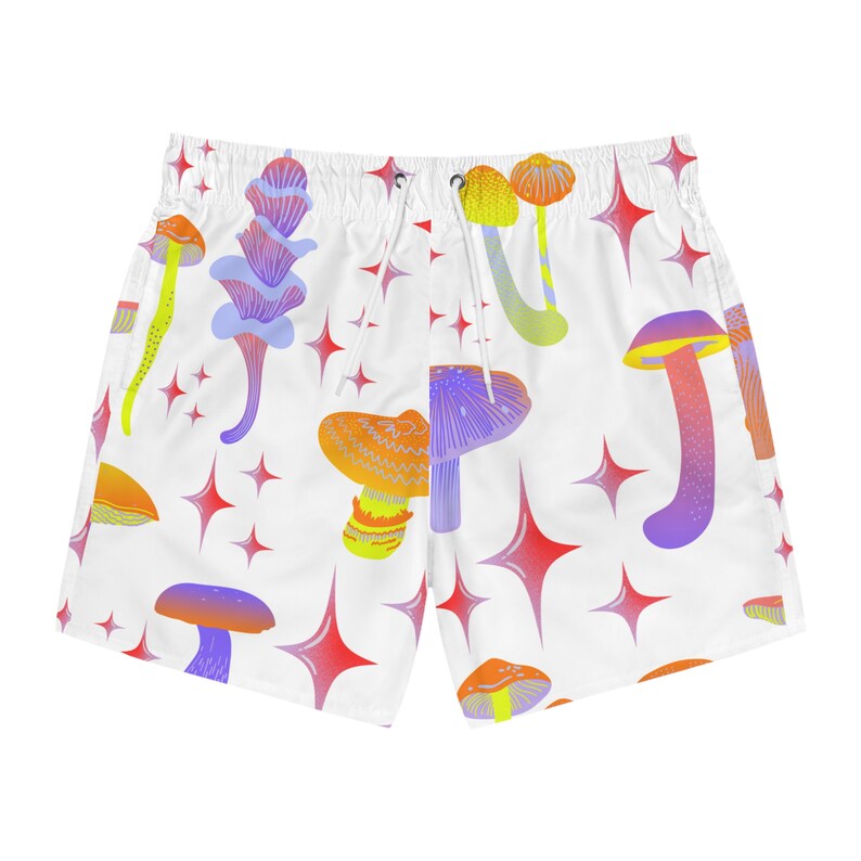 Mens Mushroom Swim Trunks, Festival Shorts, Board Shorts for Men, Hippy ...