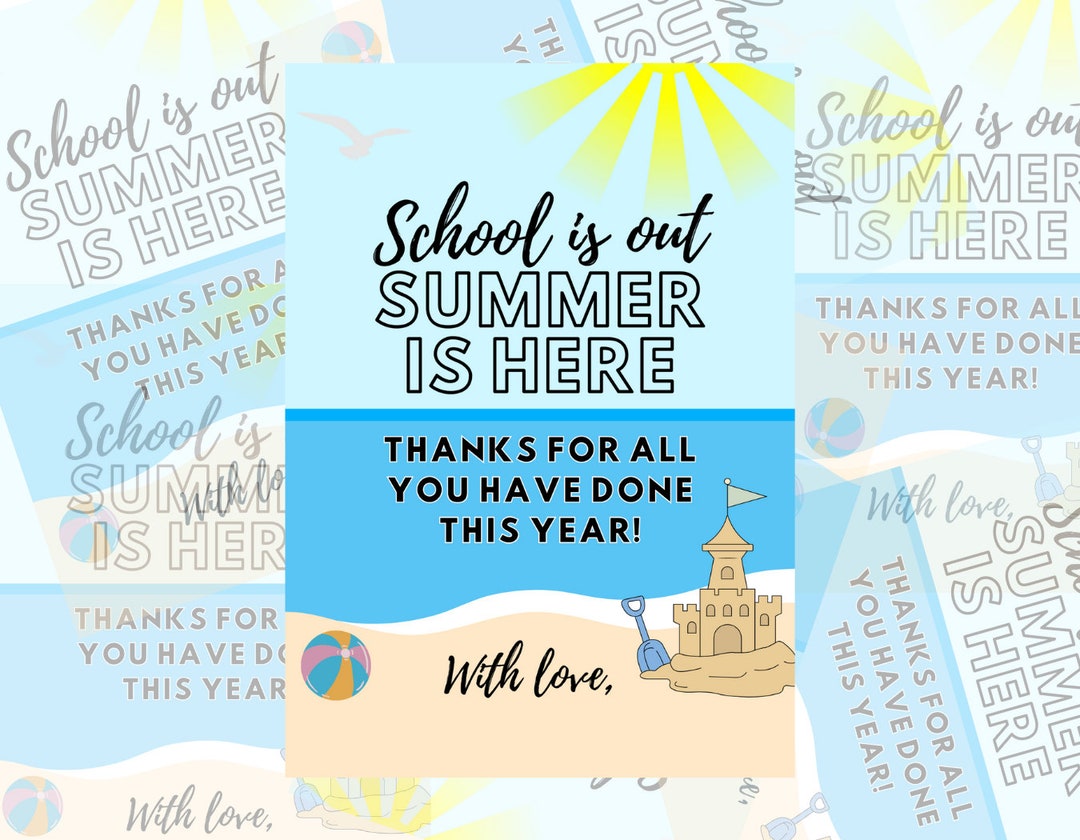 End of Year-summer Gift Tag, Appreciation, Thank You Instant Download ...