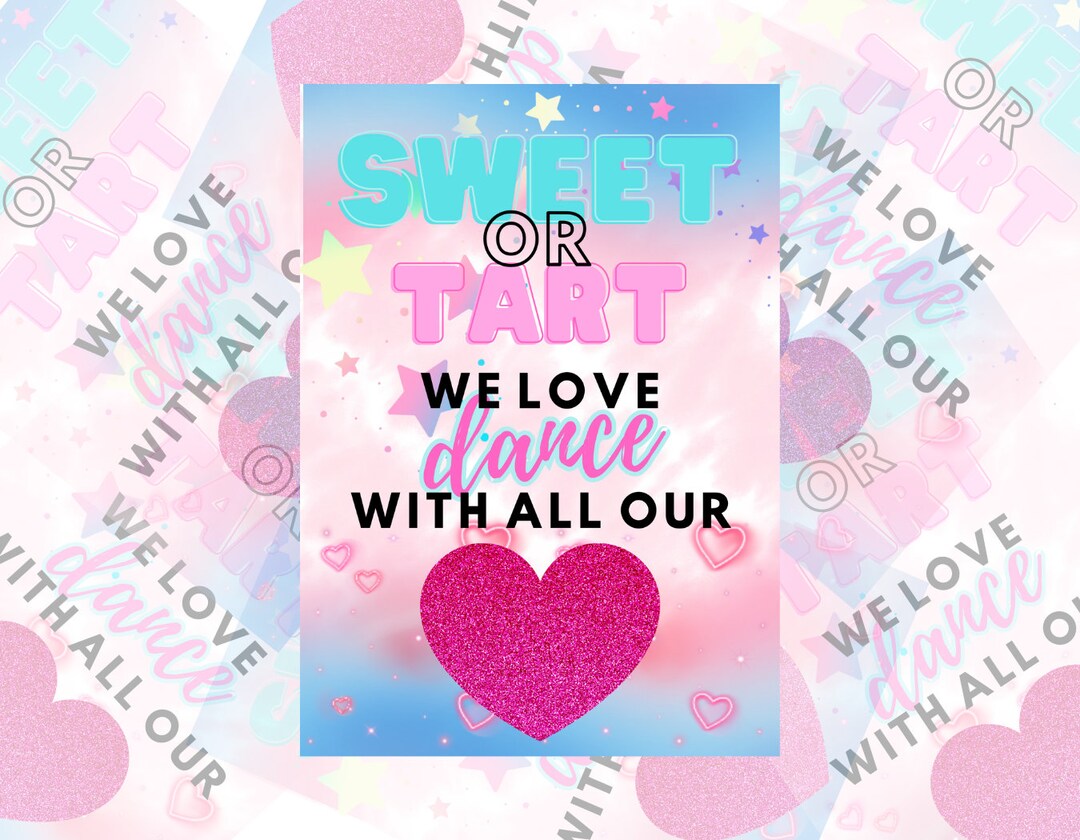 Sweet Tart Dance Love Gift Tag, Appreciation, Thank You Instant ...