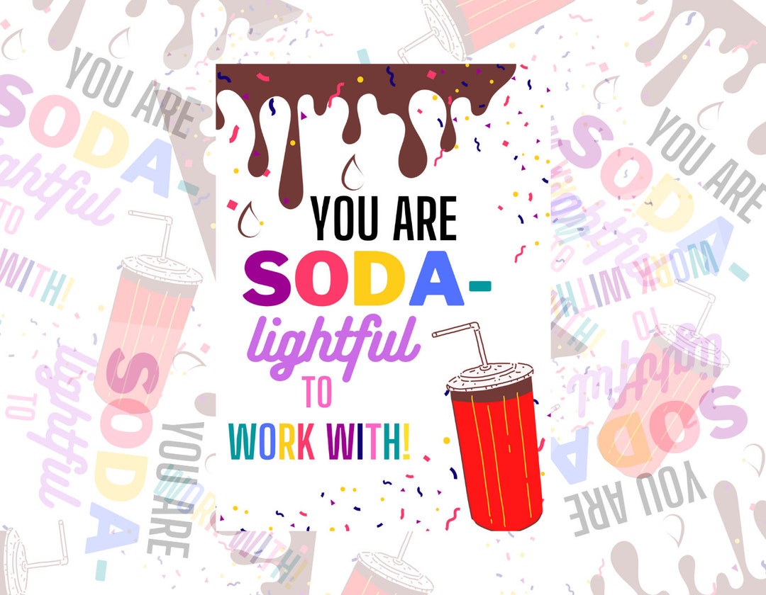 Soda-lightful Gift Tag, Thank You, Appreciation, Soda, Pop Instant ...