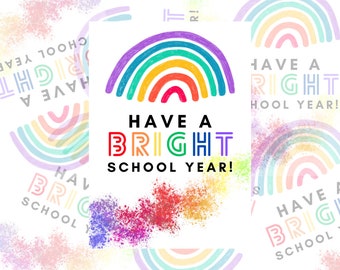 Bright New School Year Gift Tags, DIY Circle Labels for Teachers ...