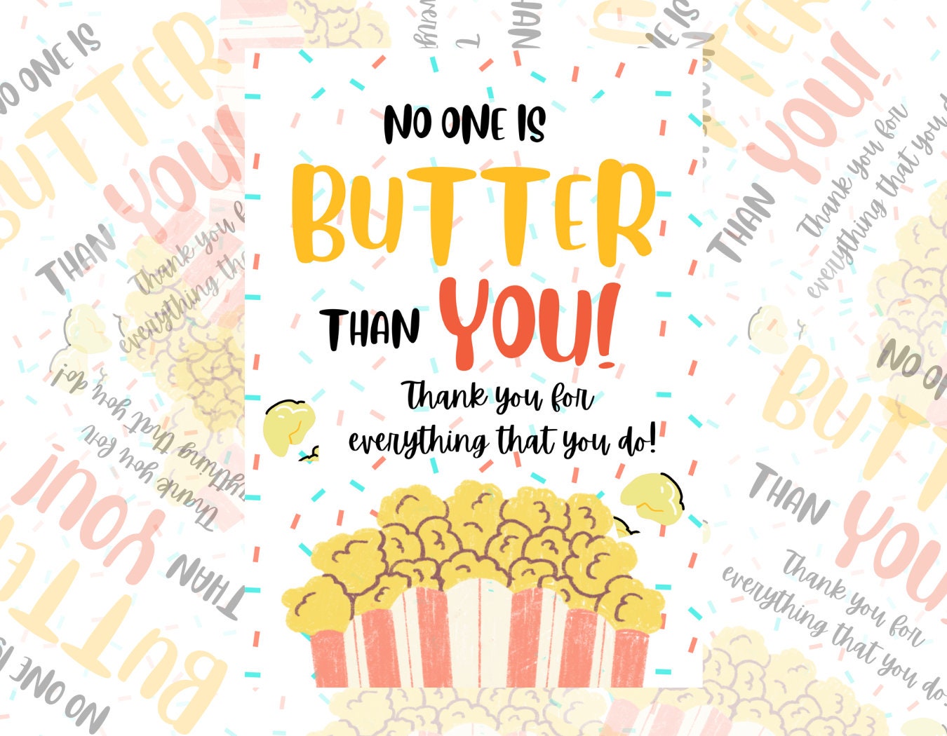 Popcorn Gift Tag, Appreciation, Thank You - Instant Download - Etsy