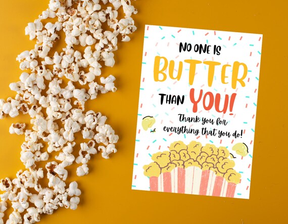 Popcorn Gift Tag Appreciation Thank You Instant Download - Etsy