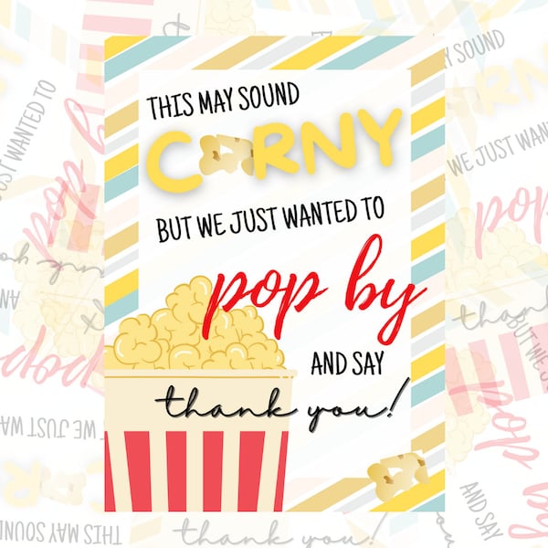 Popcorn Thank You - Etsy