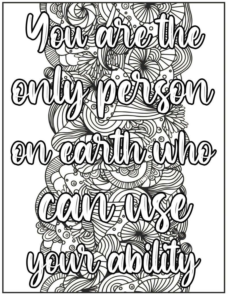 25 Motivational Quotes Coloring Pages - Etsy