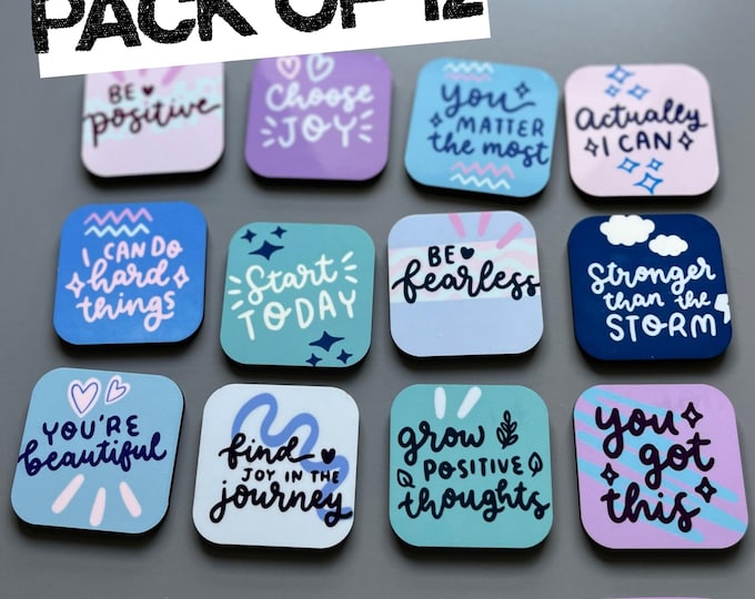 Affirmation Magnets With Positive Messages, Set of 12 - Etsy