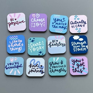Positivity Magnets Set of 12, Cute Magnets With Positive Messages ...