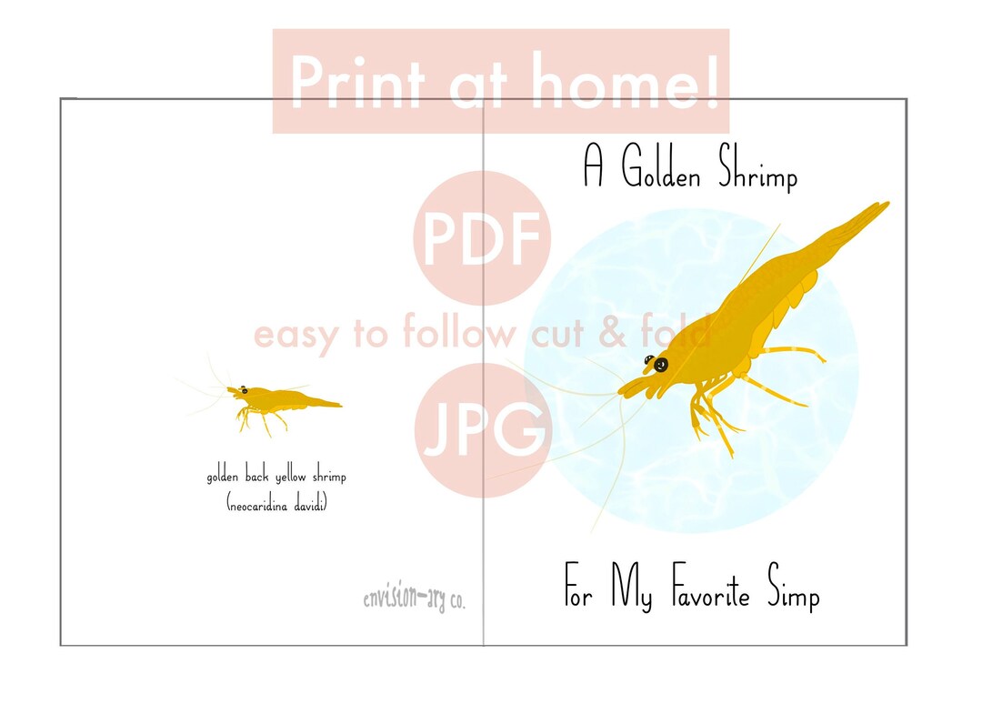 For My Favorite Simp, Simp Card, Shrimp Lover Card, Yellow Shrimp ...