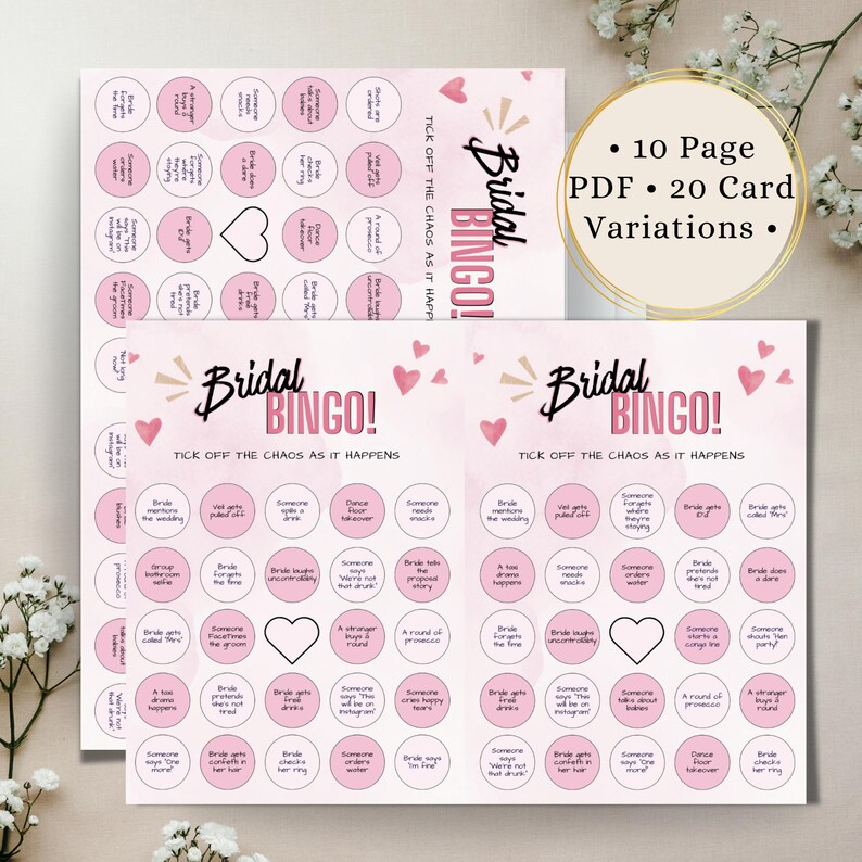 Bridal Bingo Game • Modern Hen Party Activity (instant Printable ...