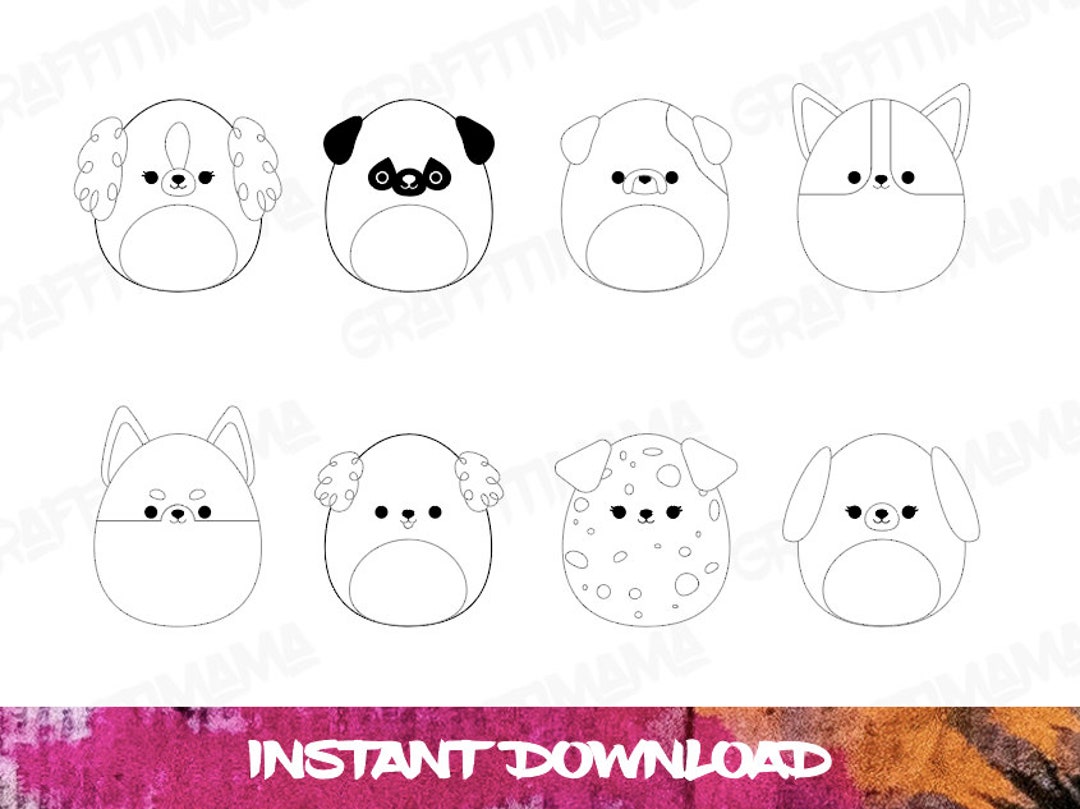 Squishmallow Dog Coloring Printable Pages for Kids Activity Pages - Etsy