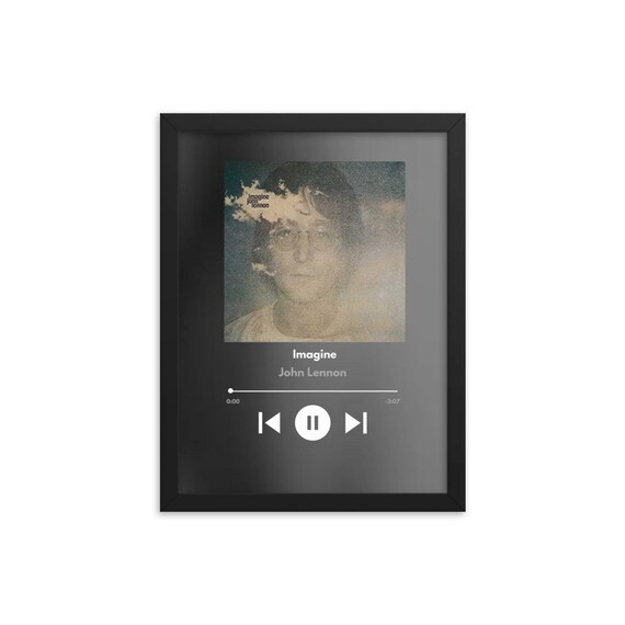 Imagine John Lennon Spotify Album Cover Song Cover Wall Art - Etsy