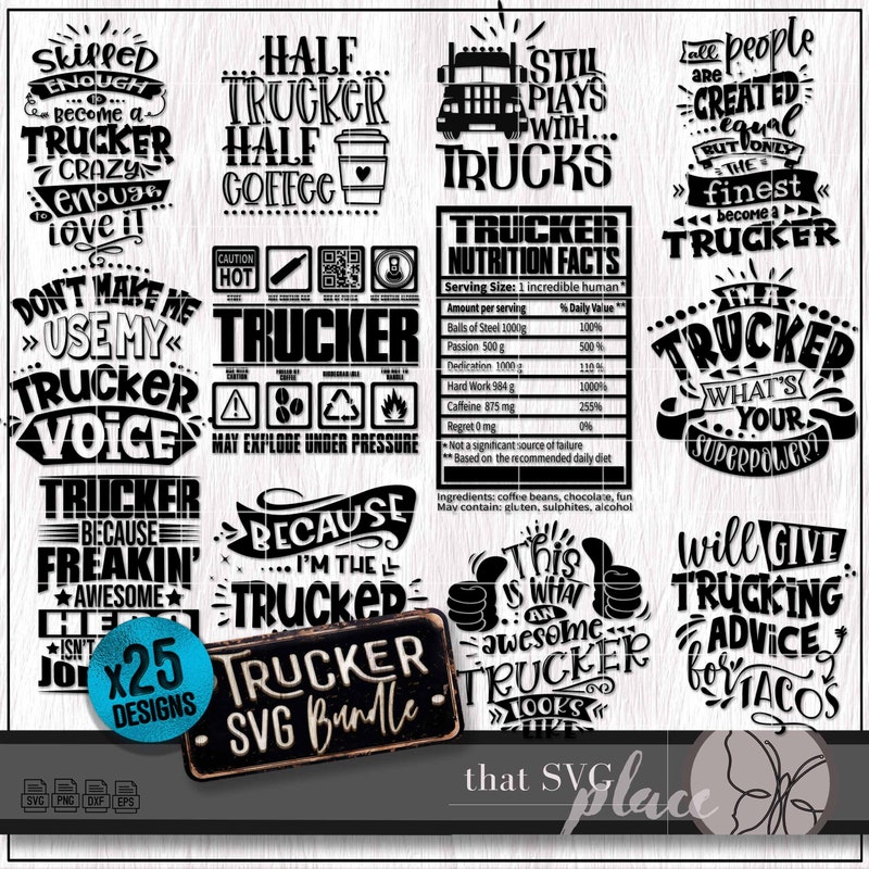 Truck Driver Svg - Etsy