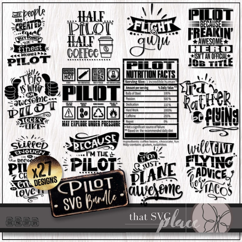 Pilot Svg - Etsy