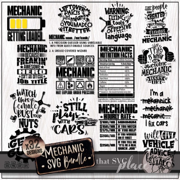 Mechanic Svg - Etsy