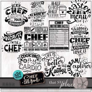 Chef SVG PNG Bundle, Cook SVG Clipart, Sous Chef Svg, Cooking ...