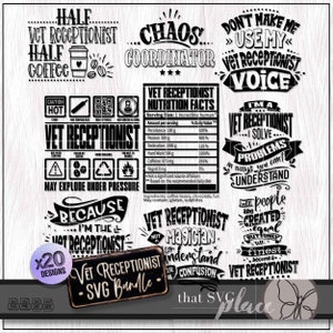 Vet Receptionist SVG PNG Bundle, Funny Veterinarian Receptionist SVG ...