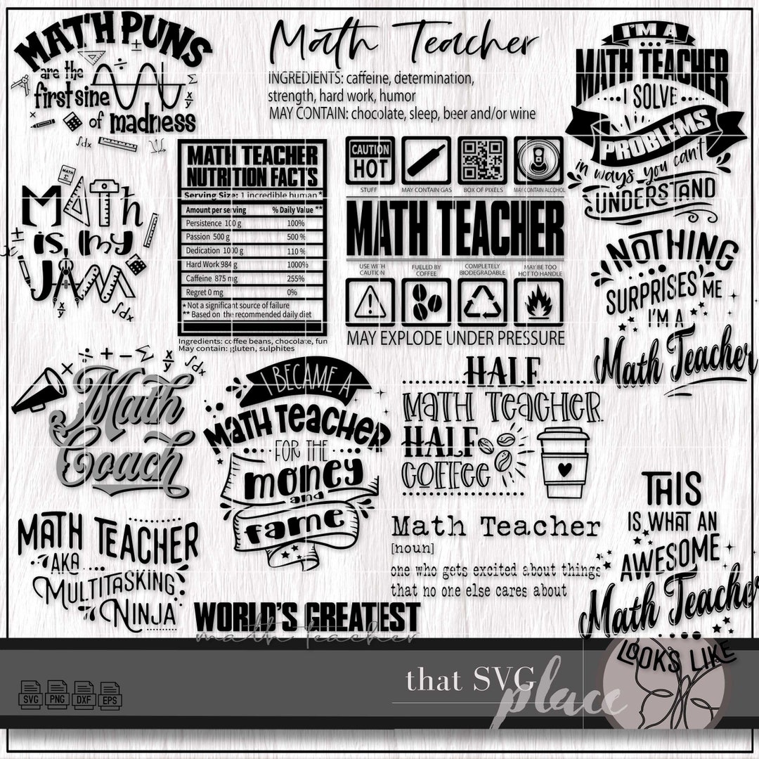 Math Teacher SVG, Math Classroom Decor SVG, Math Shirt Tumbler Design ...