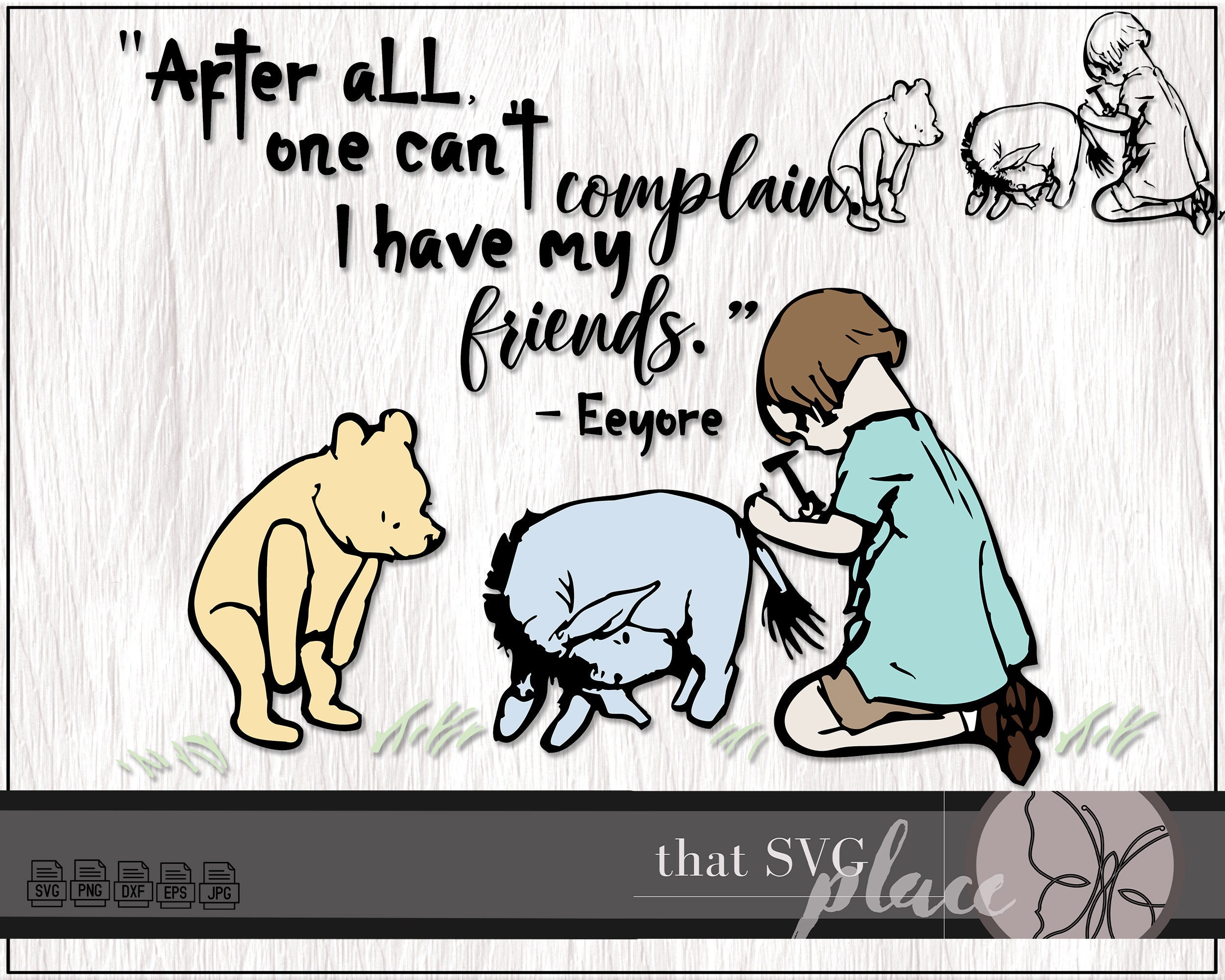 Classic Winnie the Pooh SVG Eeyore SVG Christopher Robin SVG - Etsy UK
