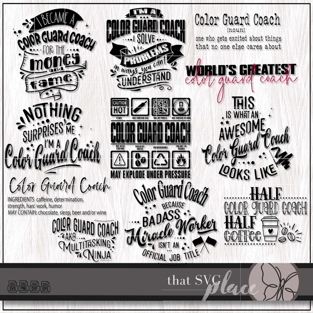 Color Guard Coach SVG, Color Guard SVG, Drum Corps SVG, Marching Band ...