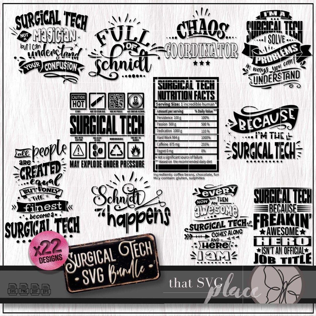 Surgical Tech SVG PNG Bundle, CST Surgical Technologist Svg, Tech Week ...